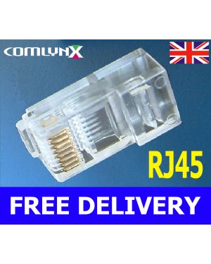 Cat5E RJ45 Ends ( Plugs ) Crimp Connectors For Ethernet LAN - Comms2Go