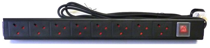 8 Way Iec Plug Power Distribution Unit 250v 13a 2u Strip Pdu Extension Lead